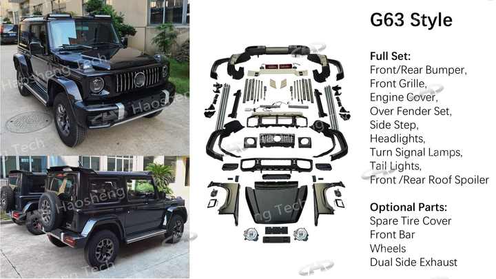 Jimny body kits model 4x4 wide G63 body kits for Jimny 2018 2019 2020 ...