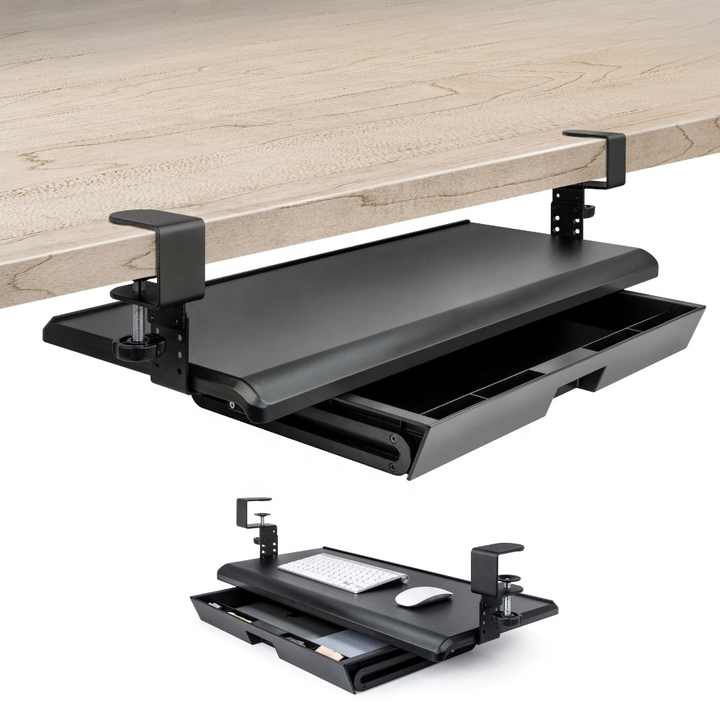 Clamp on Keyboard Tray under Desk Drawer Slide Out AIDATA