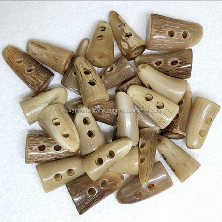 High Quality Buffalo Horn Toggle Buttons 2 Holes Polished Style for ...