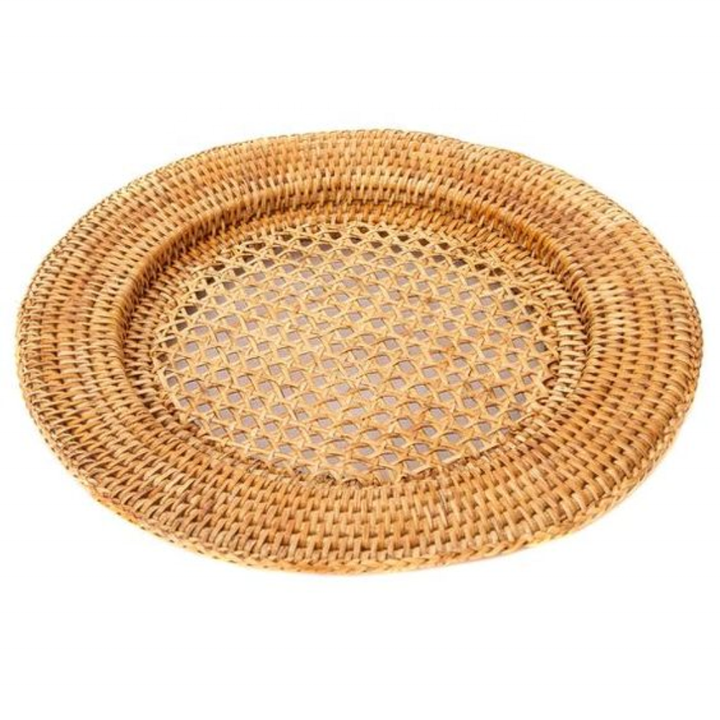 High Quality Wicker Rattan Round Plate Charger Rustic Table Decoration ...