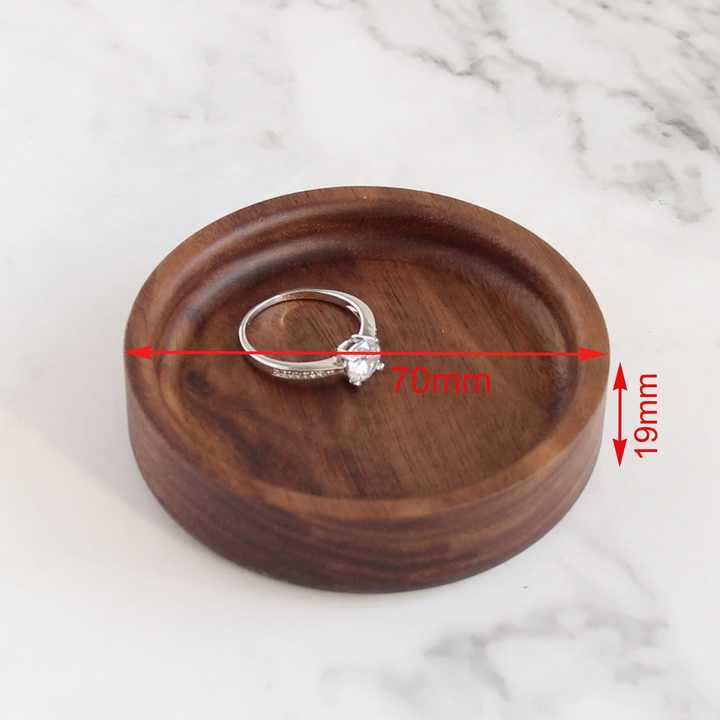 Walnut Wood Ring Dish Engagement Ring Holder Wedding Tray Organic Wood ...
