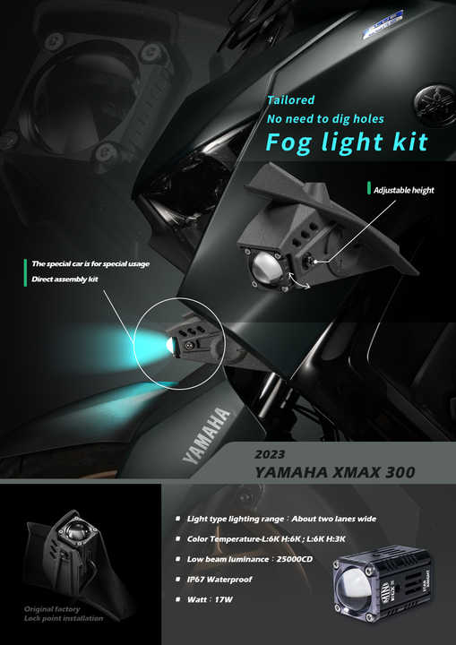 Yamaha Xmax 300 Motorcycle Fog Light Kit 27W Lighting System ODM