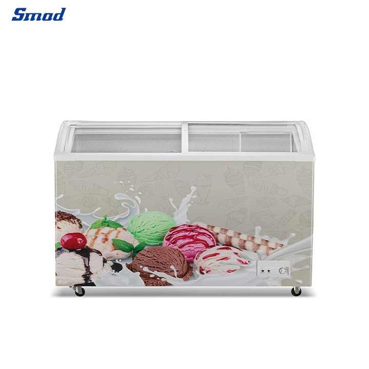 Double Glass Sliding Door Ice Cream Chest Freezer - 286L