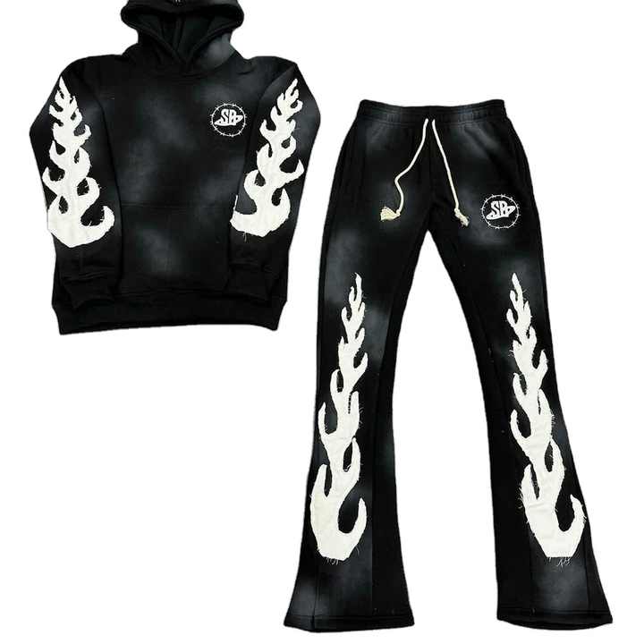 Design Your Own Custom 2025 Puff Printing Stacked Track Suits Pullover ...