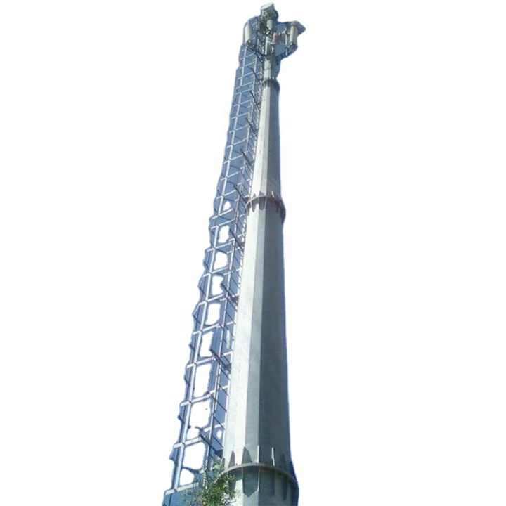 Single Tube Round Steel Pole Antenna Gsm Monopole Tower