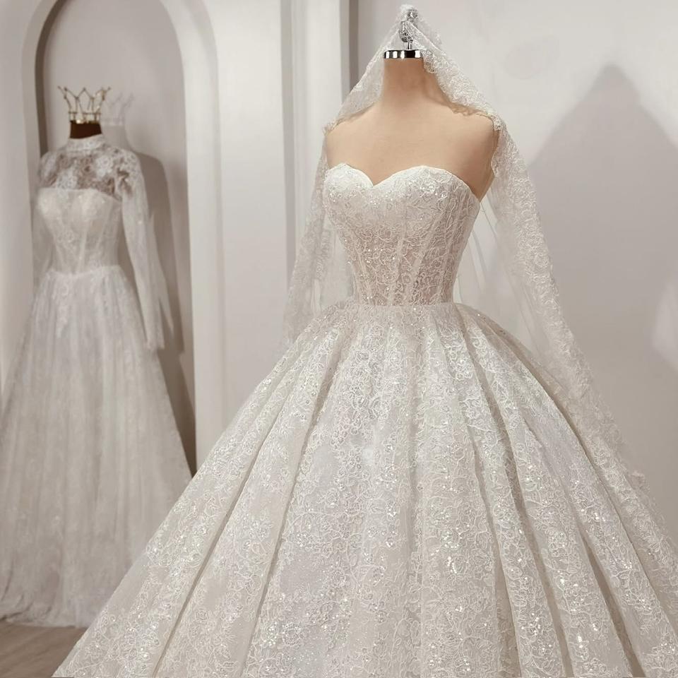 High Quality Modern Ball Gown Floor-Length Wedding Dress sweet heart ...