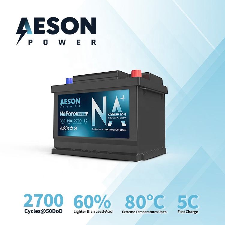 H4 Sodium Ion Car Battery, MF Starting, 12 V, 360 CCA, 2700 Cycles, 4 ...