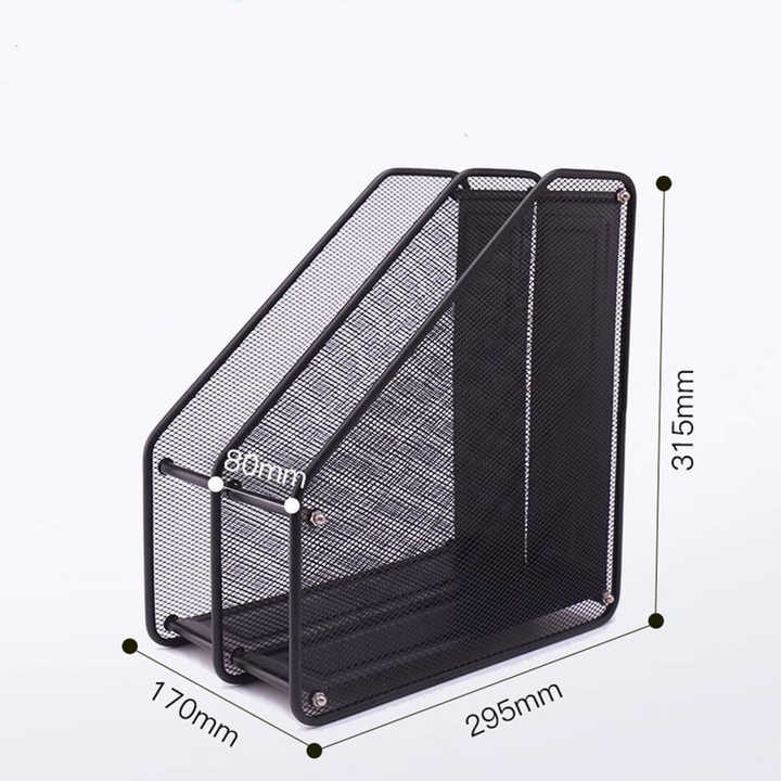 2 Tier Metal Mesh Magazine Holder - Eco-Friendly Organizer