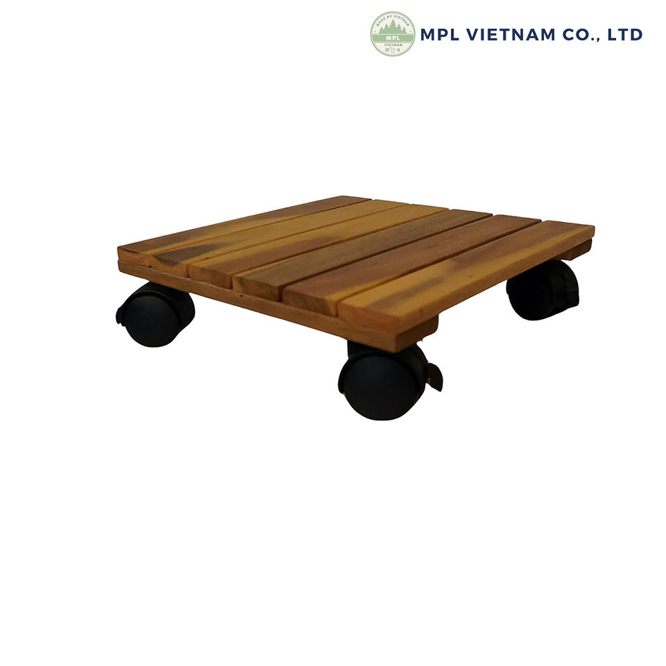 Modern Square Wooden Plant Caddy 30x30cm Wheels High Quality Wood ...