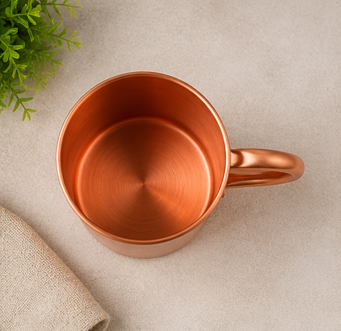 Copper Moscow Mule Mug with Solid Handle Matte Brushed Finish Home ...