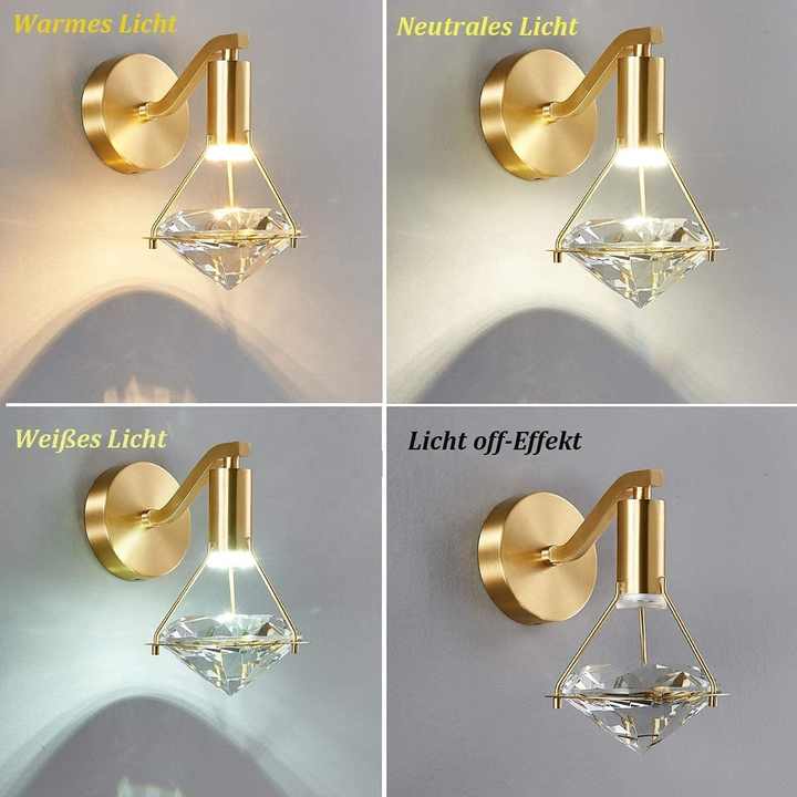 Modern Luxury Rhombus Crystal Wall Light - Elegant LED Wall Sconce for ...