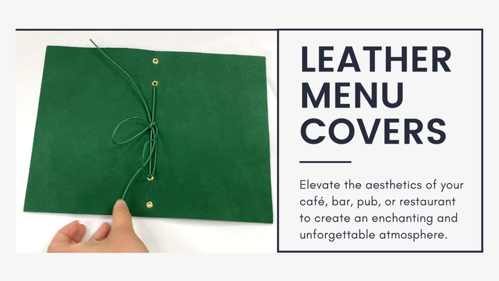 Custom Embossed Logo Cafe Menu Book Folder - Genuine Leather