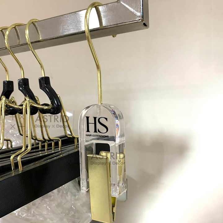 Astrid H19CM Custom Logo Black Acrylic Display Christmas Socks Hanger