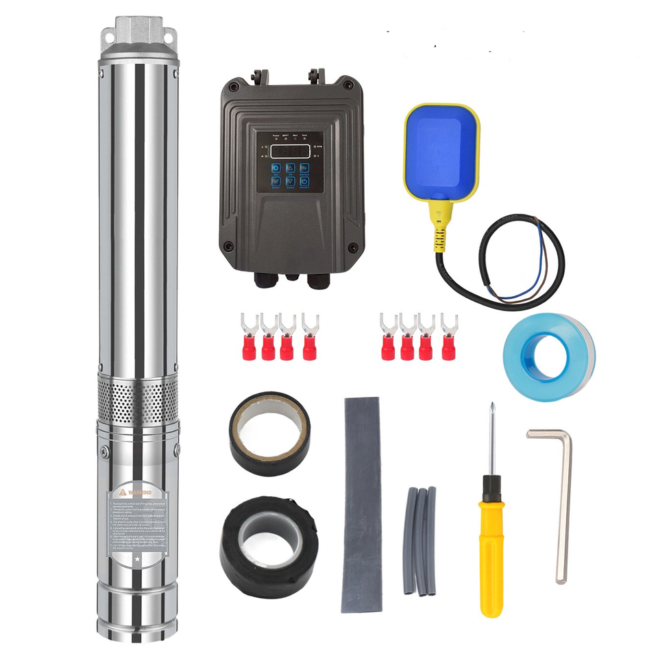High Pressure 2HP DC Borehole Solar Submersible Pump System