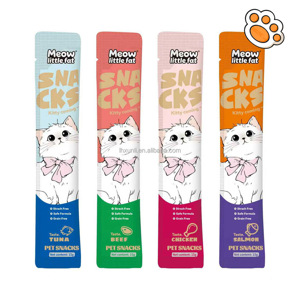 Hot Sale Pet Food 15g Cat Snacks Stick Tuna Chicken Salmon Beef Cat ...