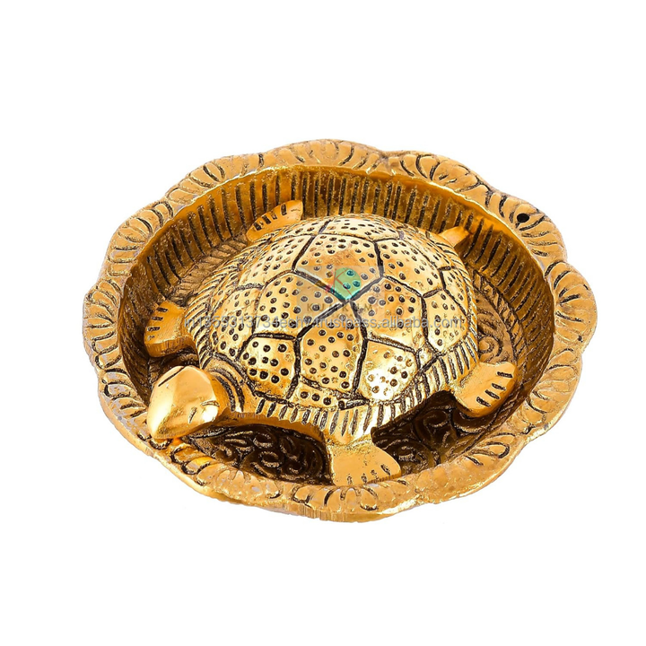 Brass Golden Tortoise Plate - Vastu Feng Shui Kachua Decor