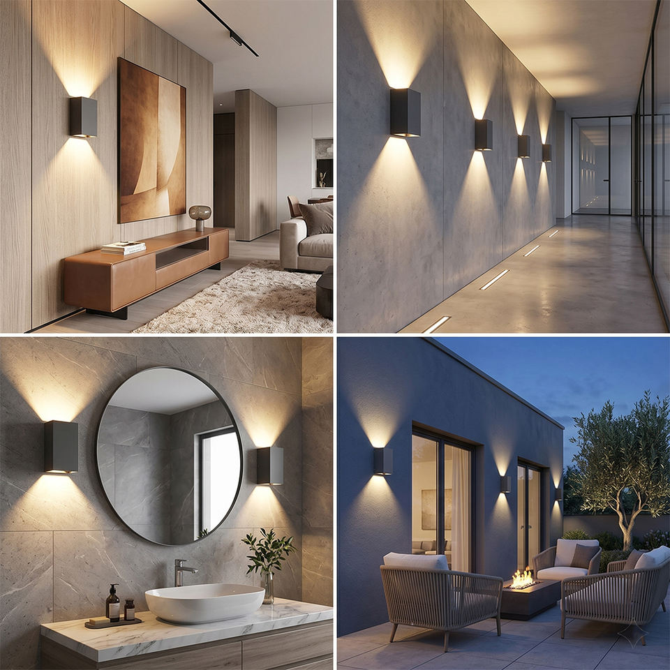 Modern LED up Down Wall Light Waterproof Black Outdoor Wall Sconce for ...
