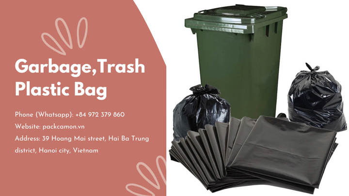 Export Standard Trash Plastic Garbage Bag Packaging Vietnam Factory ...