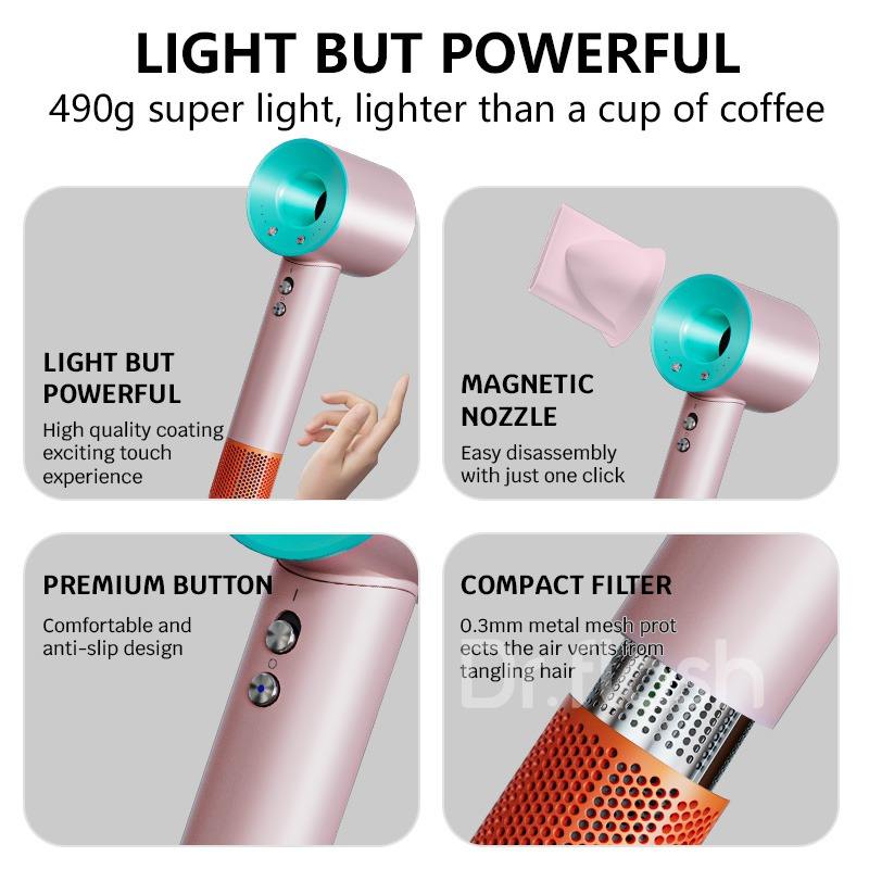 Dr Flash Professional 1600W Ionic Hair Dryer with Ultra Fast Airflow ...