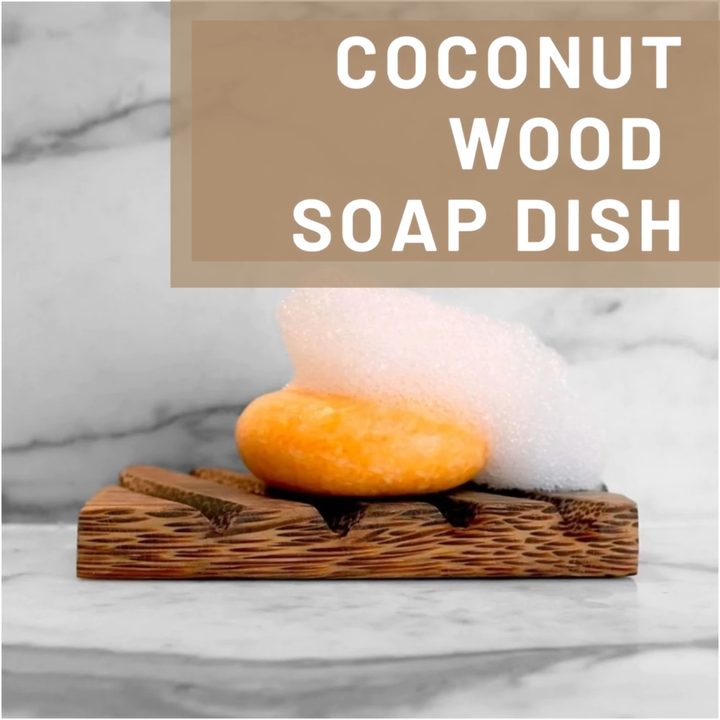 Eco-friendly Coconut Wood Soap Dish - Modern Style Display