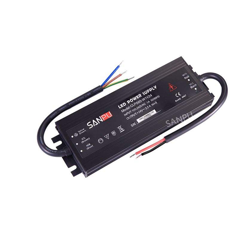 150W IP67 Outdoor Slim Black SMPS Power Supply - Waterproof