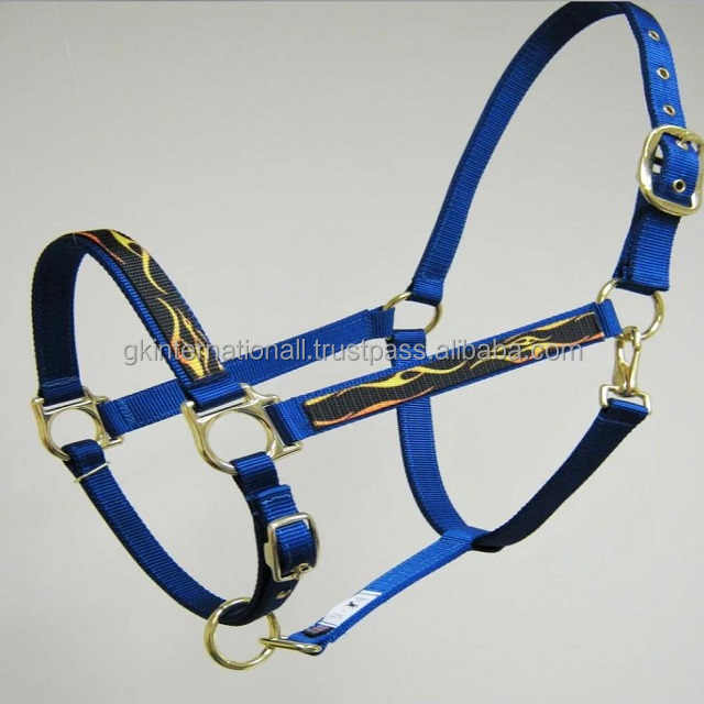 Premium Nylon Webbing Nylon Horse Halter in Many Colors Printed Flame ...