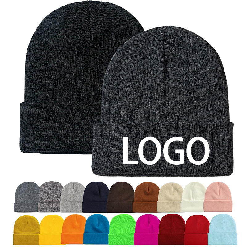 Beanies Manufacturer Custom Logo Embroidery Winter Knit Hats Beanie ...