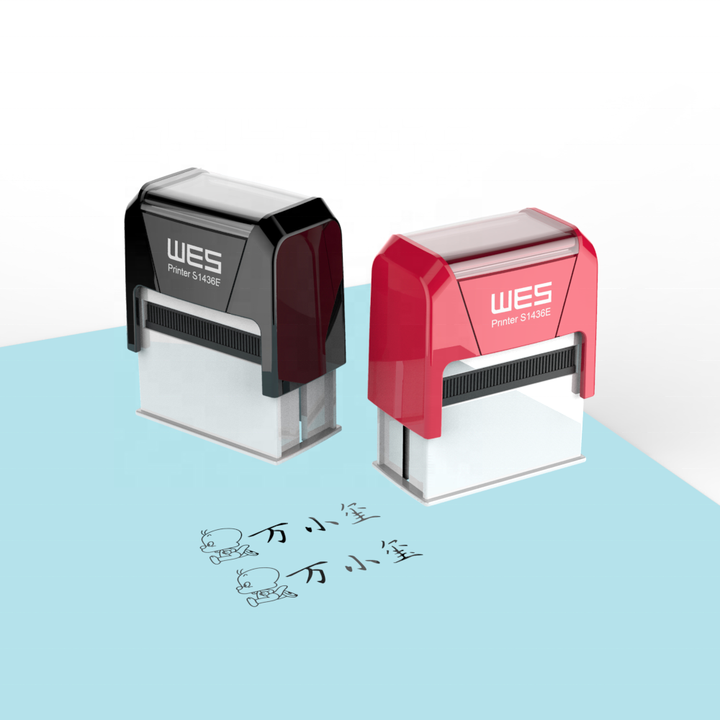 S-1436E WES Logo Self-Inking Stamp - Eco-Friendly Office Supplies