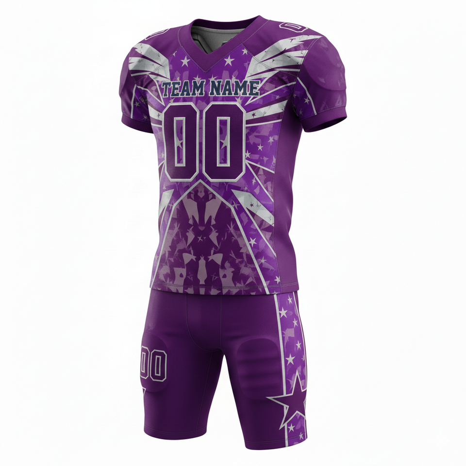 Custom American Football Uniform Jersey Shorts Set with Front Logo ...