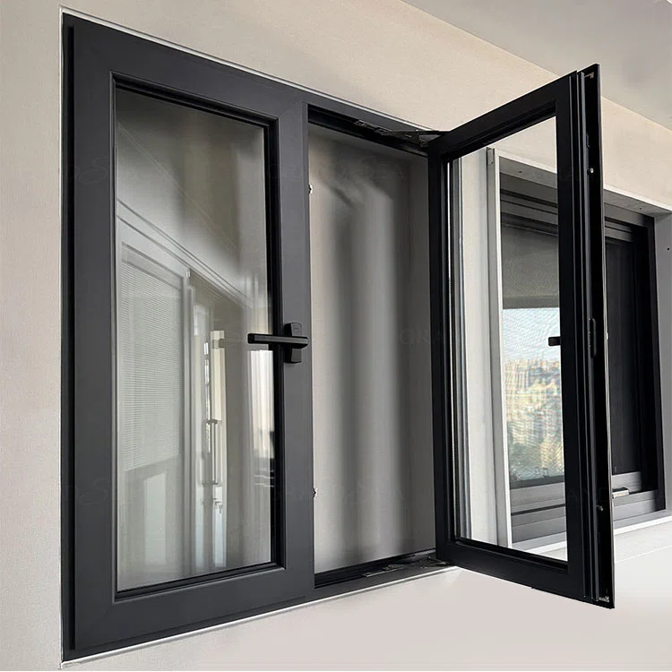 Modern Style Aluminium Casement Window American Standard Tempered Glass ...