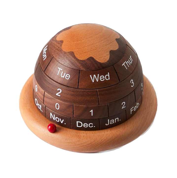 Wooden Desk Calendar - Perpetual Office Decor Solution