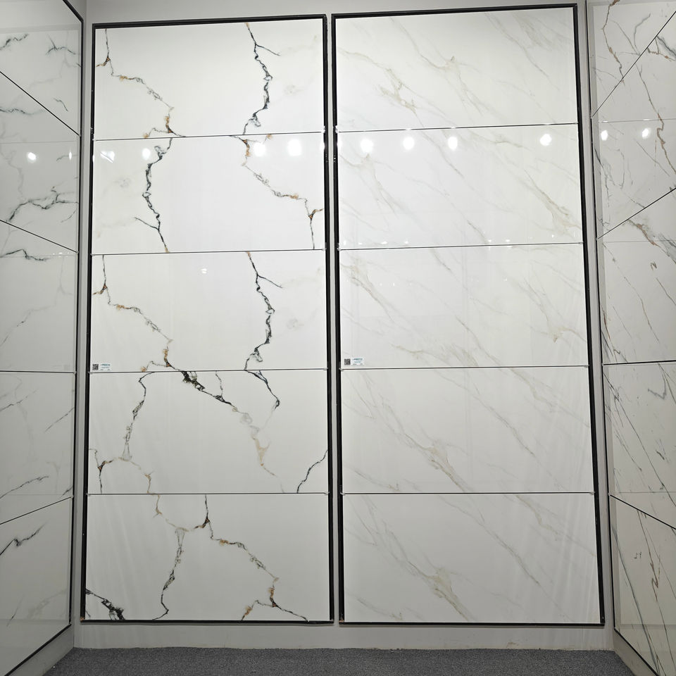 600x1200 mm Modern Firebrick Marble Look Polished Porcelain Vitrified ...