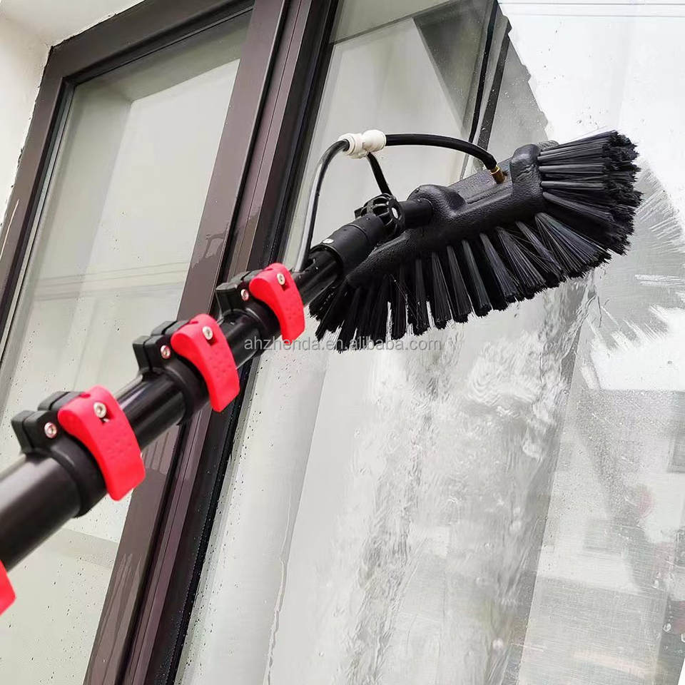 Zhenda Factory 5 Sides Brush Head 6Meter Window and Solar Panel Water ...