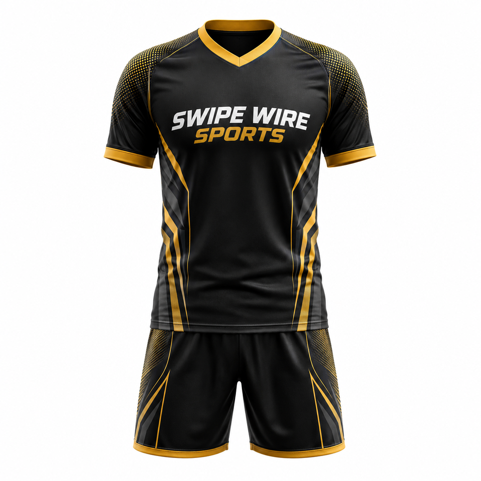 Uniform Team Name Number Digital Printed V-neck Short Sleeve Elastic ...