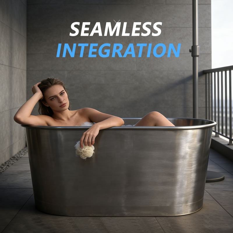304ss Steel Cold Plunge Bathtub Ice Bucket for Athletes Recovery Indoor ...