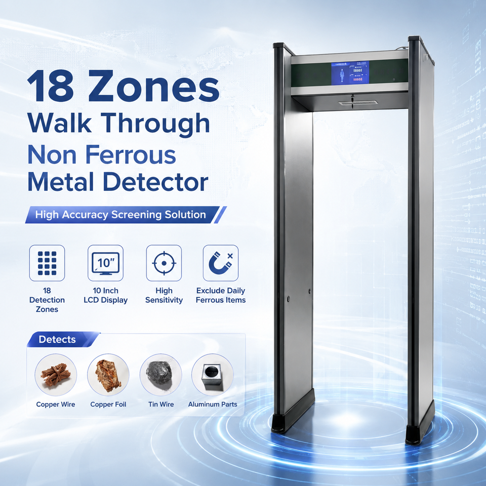 18 Zones Metal Detection Gate Walk Through Detector for Copper Wire Tin ...