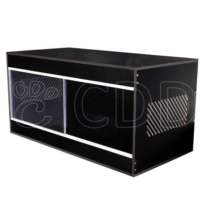120-Gallon Black PVC Reptile Breeding Cage with Heating Lamp - Smart ...