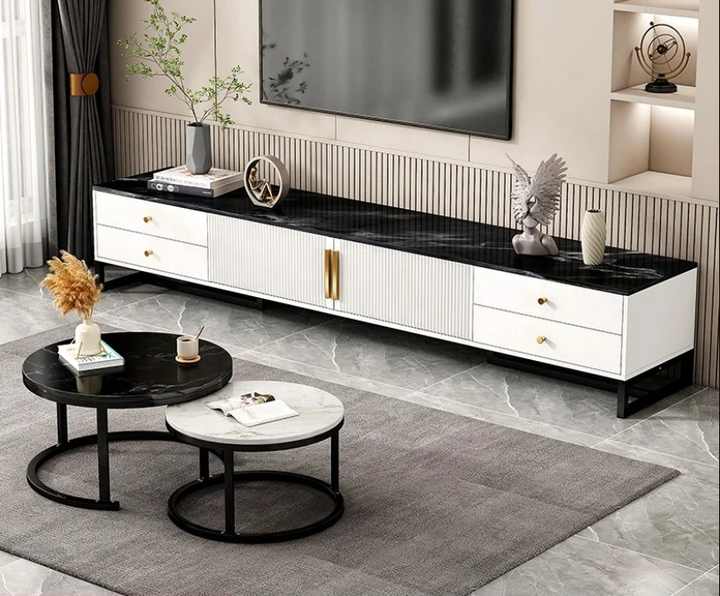 Modern Coffee Table Entertainment Center TV Stand with Large Storage ...