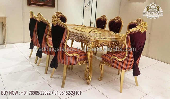 Regal Dine with Luxurious Style - Hand Carved Dining Set