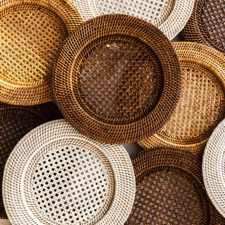 High Quality Wicker Rattan Round Plate Charger Rustic Table Decoration ...