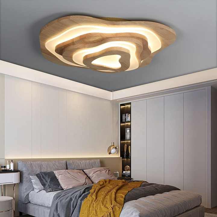 OOWOKS Wood Ceiling Lights - Modern, Dimmable LED Fixtures