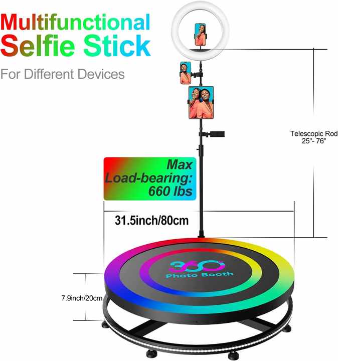 Spin Degree 100Cm 369 3D Ring Light Selfie Wedding Portable Video ...