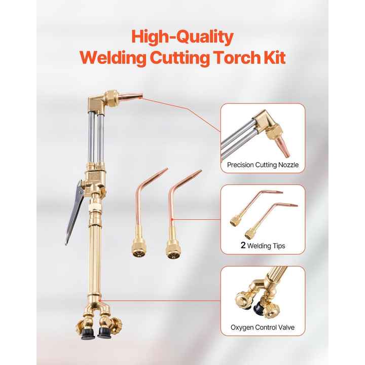Portable 14PCS Oxy Acetylene Torch Kit for Gas Welding Cutting 177 ...