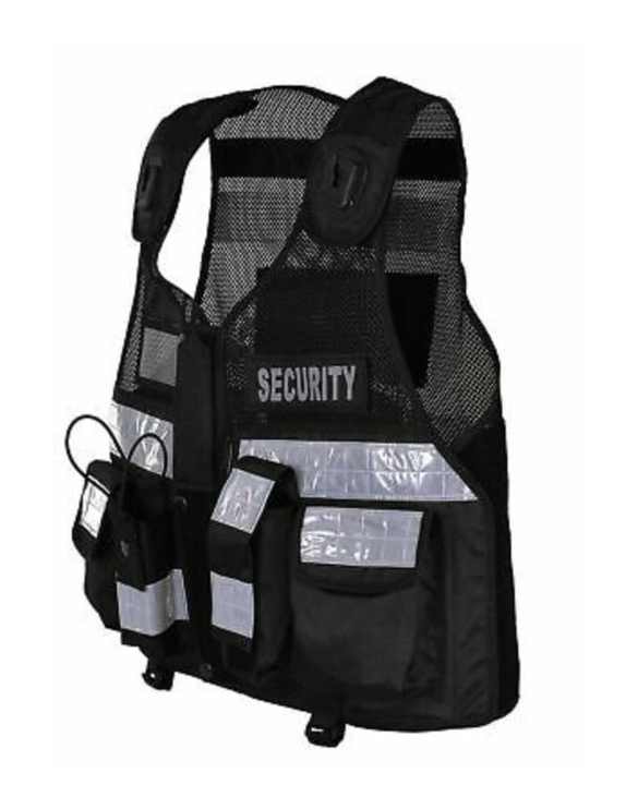 High Visibility Security Vests Custom logo Reflective Jacket Black and ...