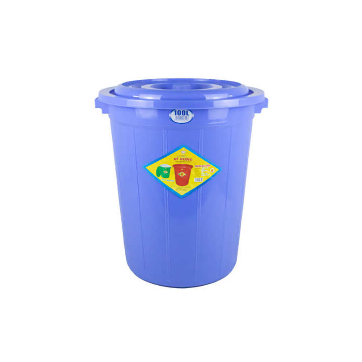 Industrial-Grade 100L Plastic Water Storage Bucket with Secure Lid and ...
