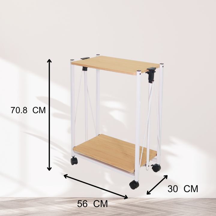 Space-Saving Wooden Board Coffee Trolley for Dormitory and Office ...