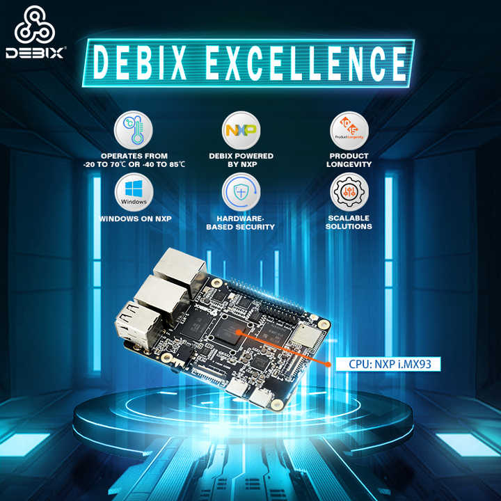 DEBIX Raspberry Pi 5 Linux Sbc Board Imx93 Cpu Motherboard Arm Processor Single Board for ...