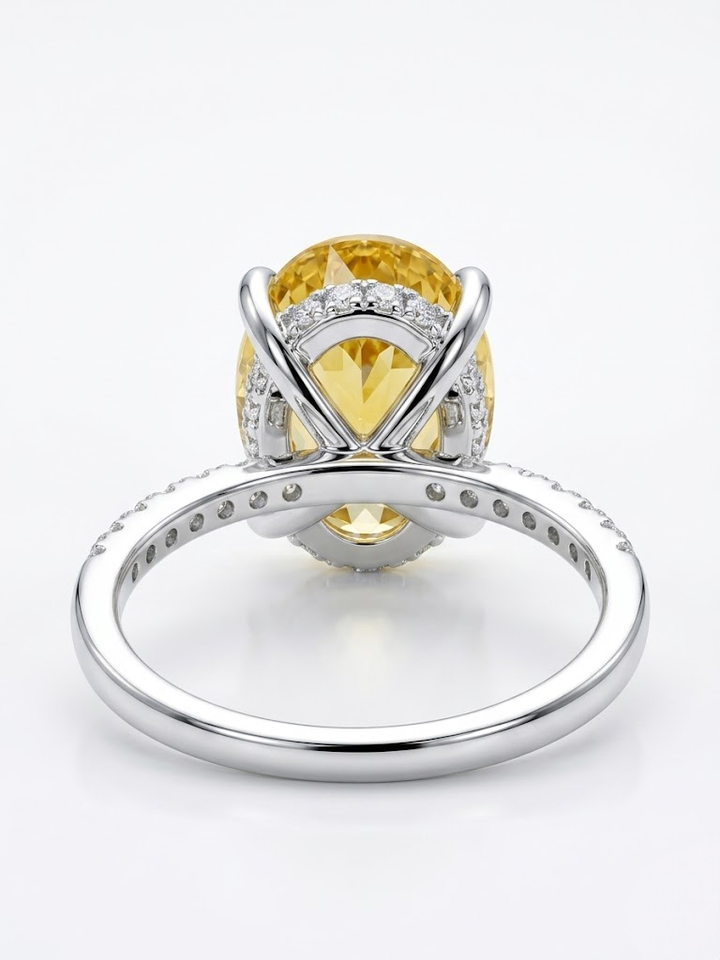 925 Silver Special cut Oval CZ Ring Rhodium Plated Jewelry Gift for ...
