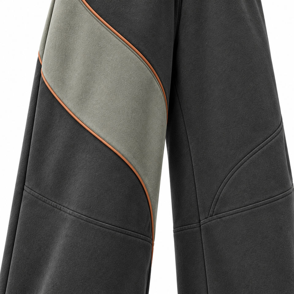 Baggy Fit Fleece Sweatpants Elastic Waist Drawstring Style Streetwear ...