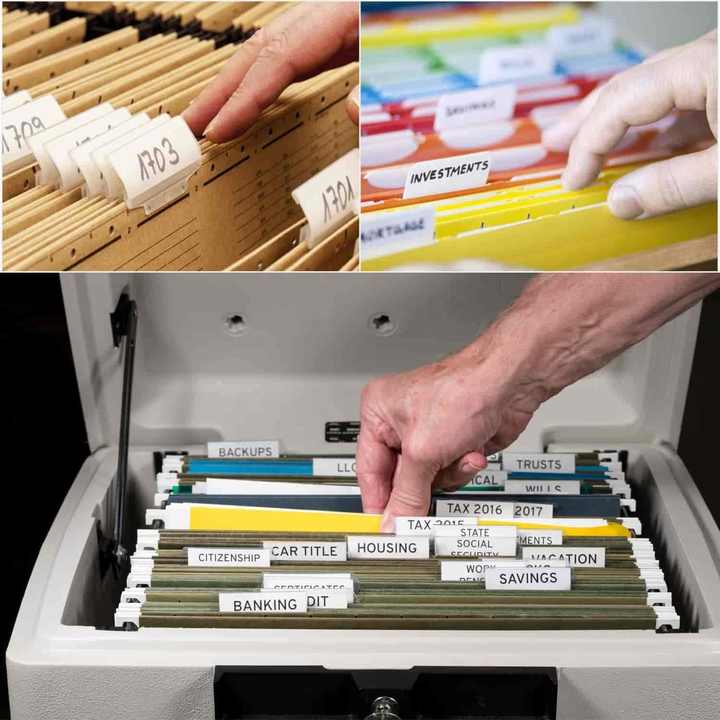 Organize with Ease - 100 Sets of File Folder Tabs